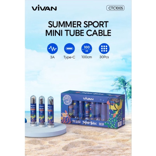 Jual KABEL DATA TUBE VIVAN CTC -100 CTC100S TIPE C USB MINI KABEL TUBE ...