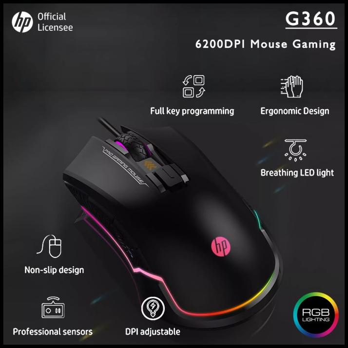 Jual Mouse Gaming / Gaming Mouse Hp G360 - 6200Dpi Rgb 6 Button Macro ...