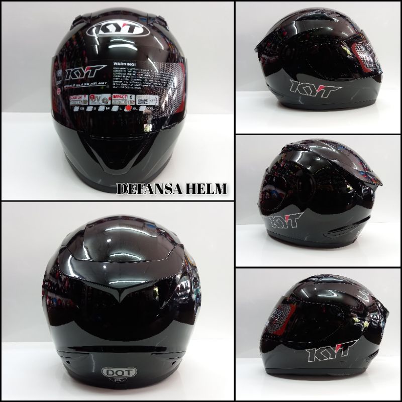 Jual HELM KYT R10 POLOS HITAM METALIK | Shopee Indonesia