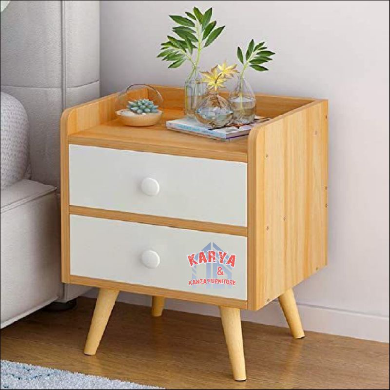 Jual Meja samping tempat tidur meja nakas minimalis 2 Laci | Shopee ...