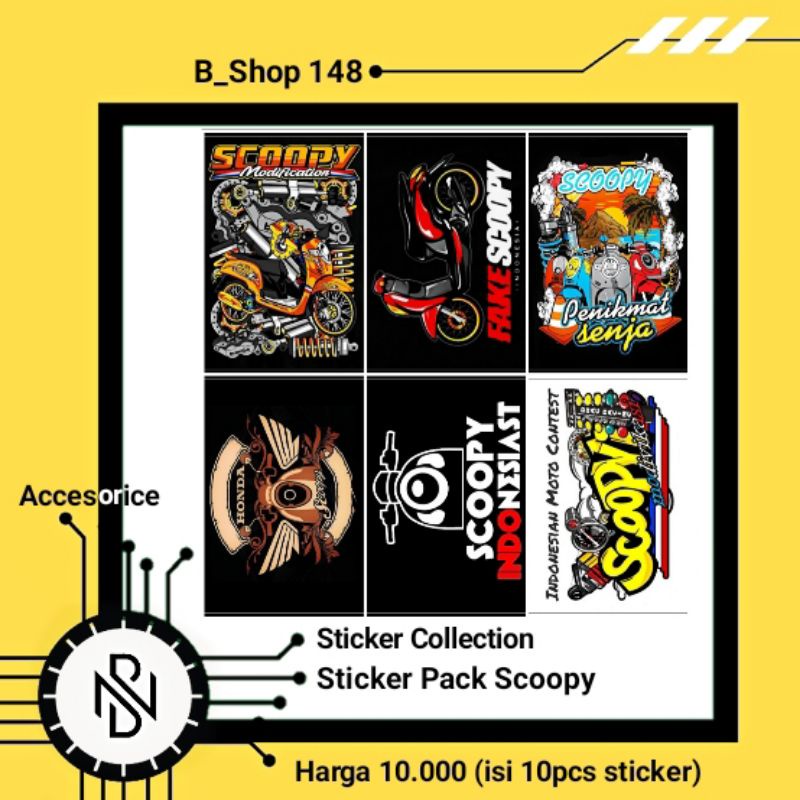 Jual sticker scoopy/sticker pack scoopy/stiker bikers honda scoopy ...
