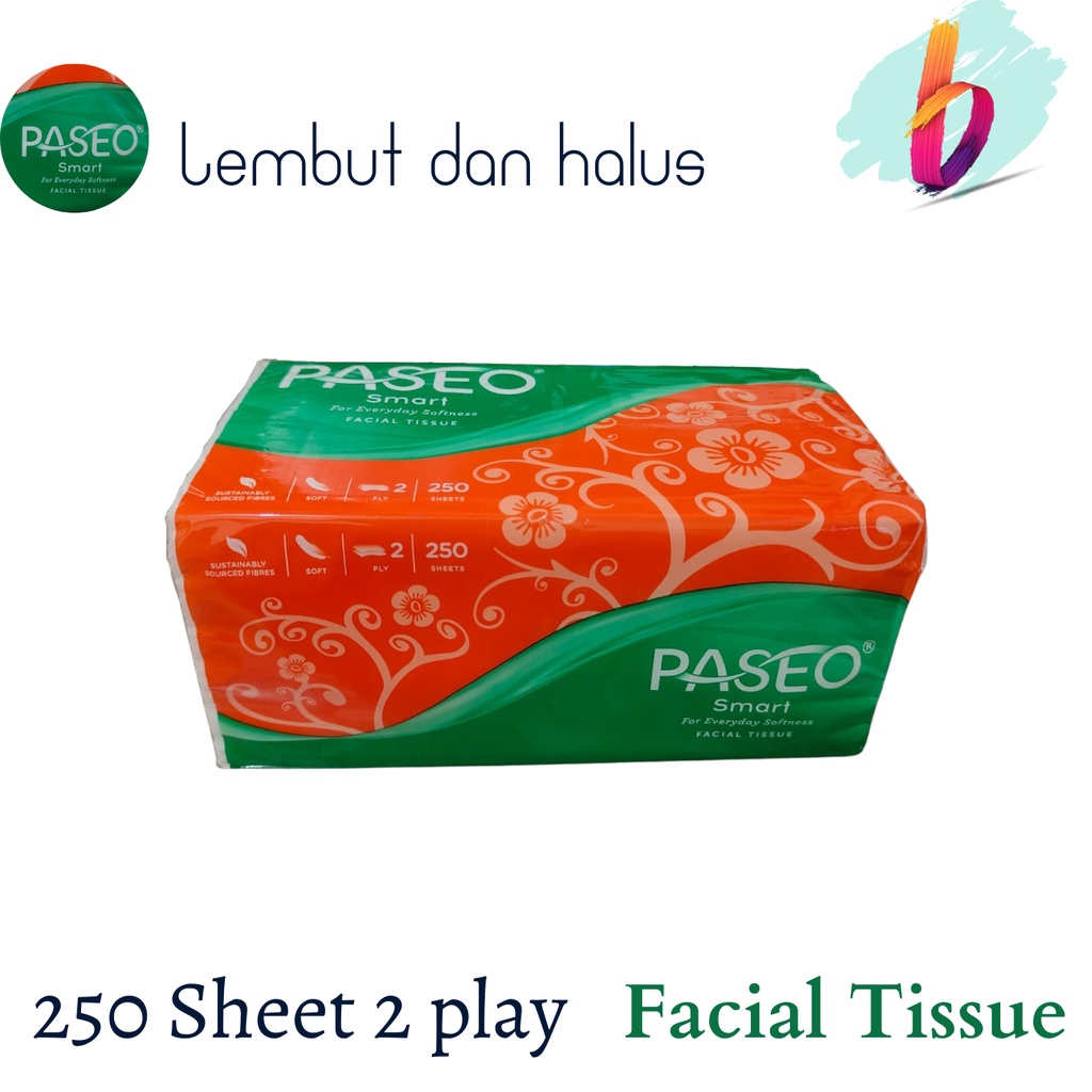 Jual Tisu PASEO 250 Sheet smart Tissue paseo smart 2 play Facial tissue ...