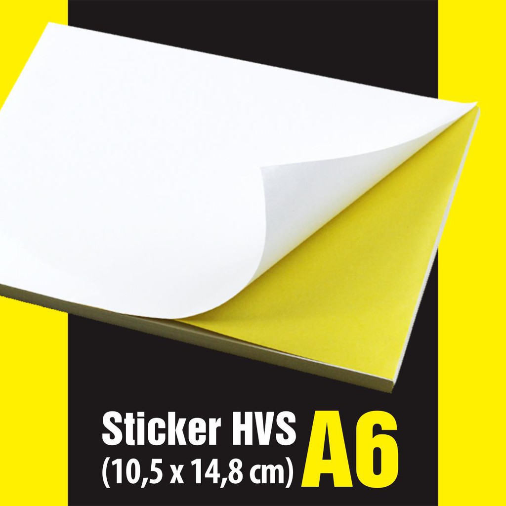 Jual Sticker HVS Polos, Stiker Label Matte A6, 10,5 x 14,8 cm (1 pack ...
