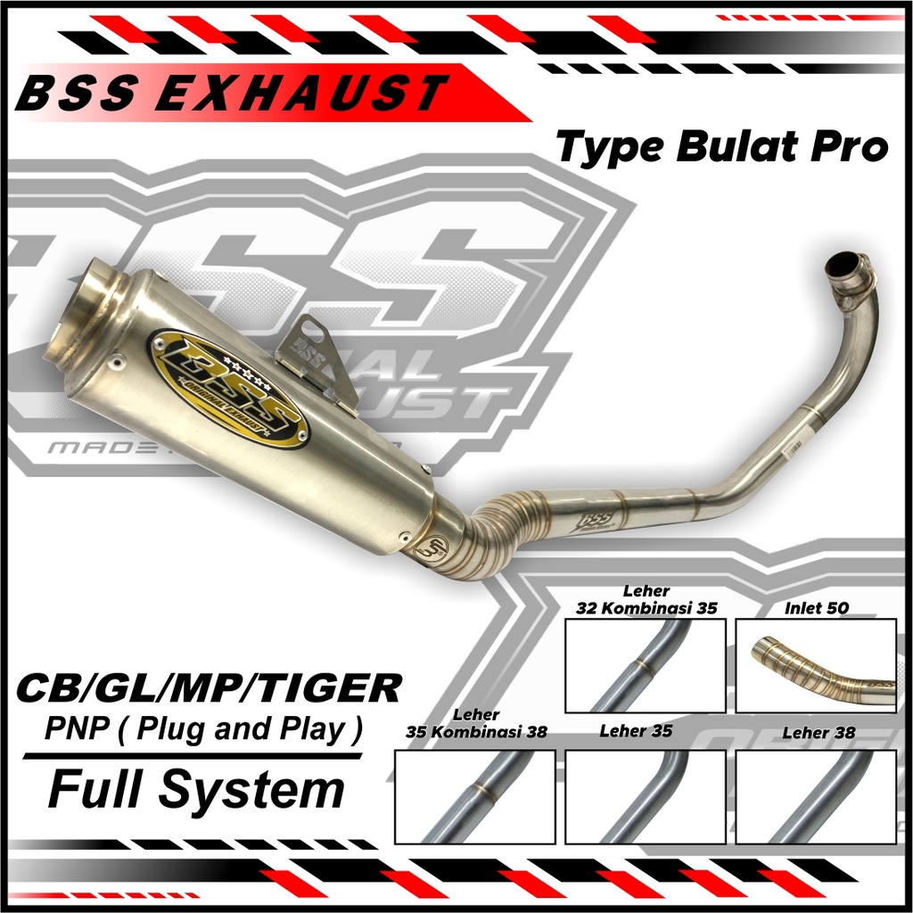Jual Knalpot BSS GL MP CB Tiger Bulat Pro Original BSS | Shopee Indonesia