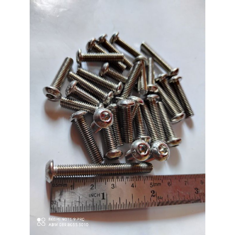 Jual Baut L Stainless Button M8 x 50 atau Baut 12 Panjang 5cm | Shopee ...