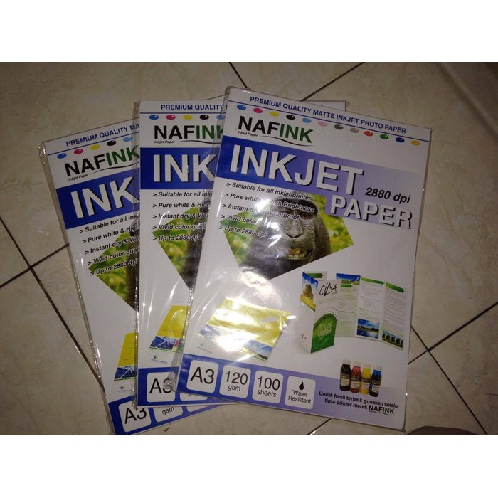 Jual KERTAS Photo SINGLE SIDED MATTE INKJET PAPER A3 120 GRAM 100 ...