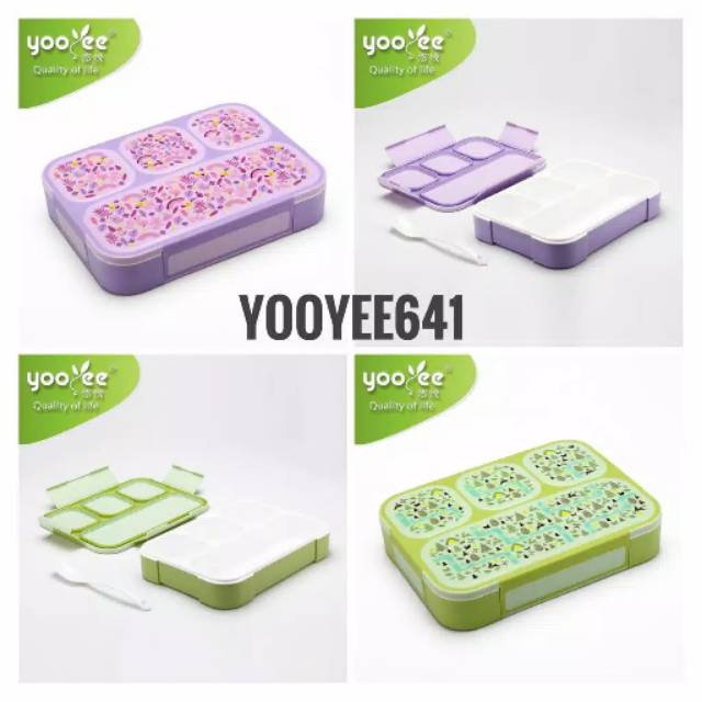 Jual LUNCH BOX SEKAT 4 YOOYEE 641 MOTIF ANTI TUMPAH | Shopee Indonesia