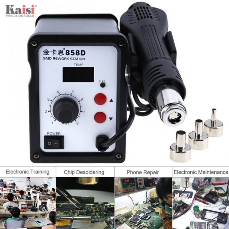 Jual Heat Gun 858D Desoldering dengan Station 220V 700W | Shopee Indonesia