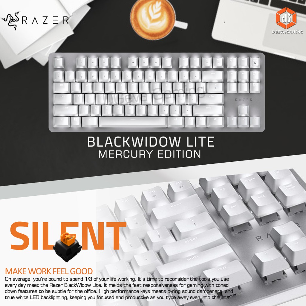 Jual Razer BlackWidow Lite Mercury White Silent Mechanical Gaming ...