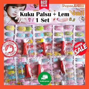 Jual Mainan Anak Kuku Palsu 1 Set ( Bonus Lem Kuku ) | Shopee Indonesia