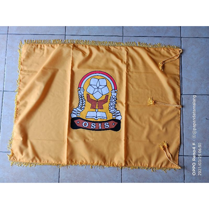 Jual Bendera Osis SMP sablon bolak balik rumbai kuning | Shopee Indonesia
