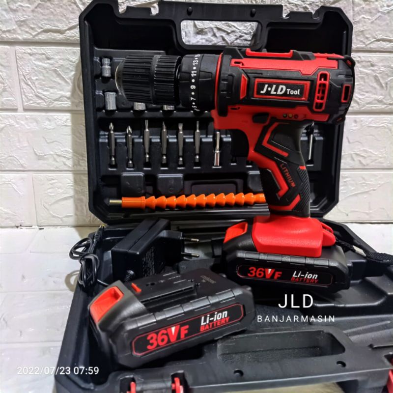 Jual JLD Bor 36 V 13mm 2 baterai impact driil - bor jld tembok besi ...