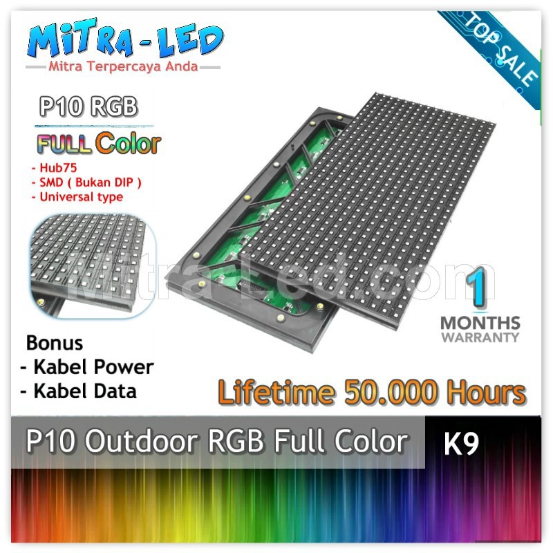 Jual LED PANEL MODUL P10 SMD OUTDOOR RGB - FULL COLOR HUB 75 1/4 SCAN ...
