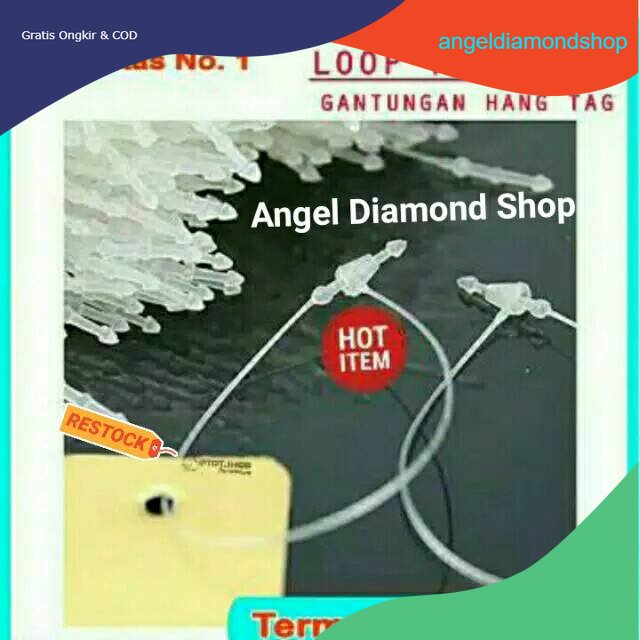 Jual 500 Pcs LOCK PINS 5" INCH HITAM/PUTIH LOOP PINS TALI HANG TAG 5 ...