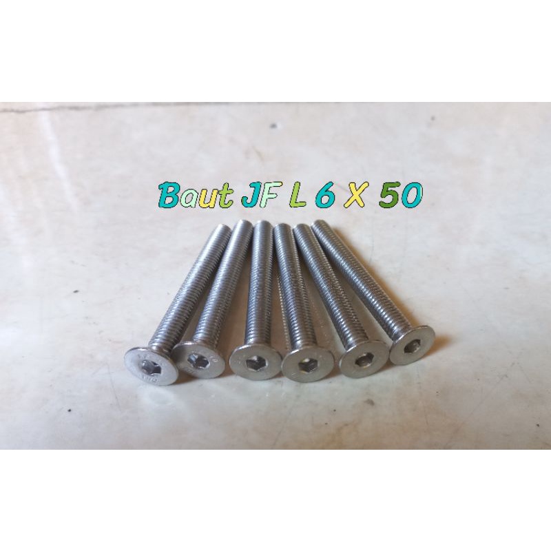 Jual Baut jalu stir uk 6 X 50 kepala gepeng kunci L . JFL stainless ...