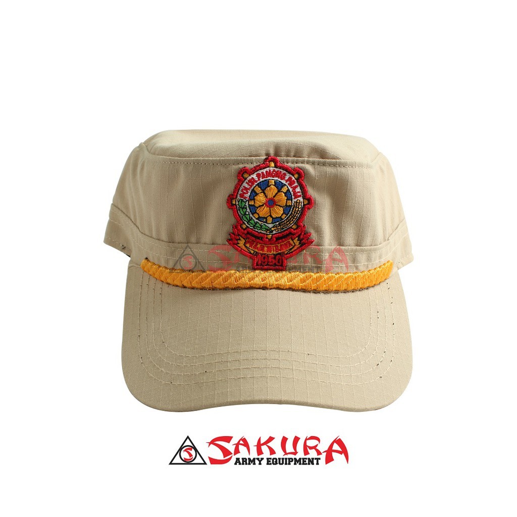 Jual Topi Komando POL PP Logo Pama Cream Topi SAT POL PP | Shopee Indonesia
