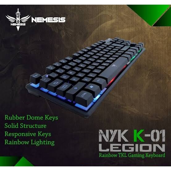 Jual NYK K-01|K01 LEGION Keyboard GAMING TKL Rainbow Back Light - RGB ...