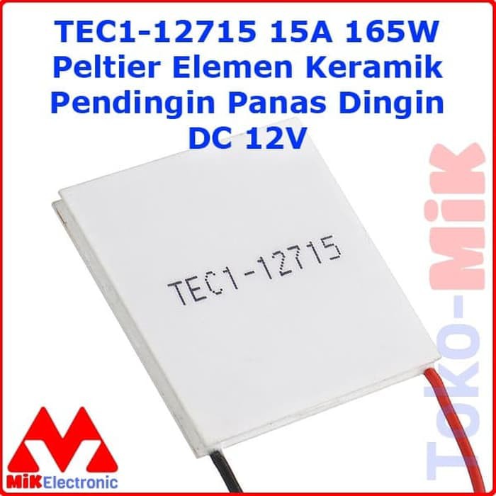Jual TEC1-12715 15A 165W PELTIER ELEMEN KERAMIK PANAS DINGIN DC 12V 12 ...