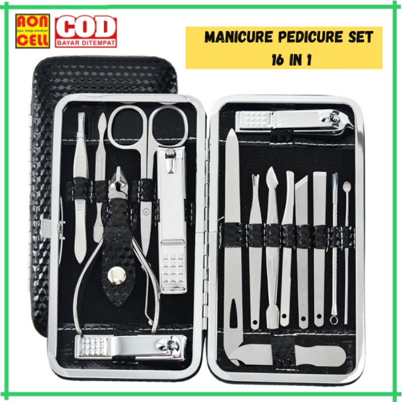 Jual Gunting Kuku Set 16 in 1 Manicure Pedicure Stainless Steel ...