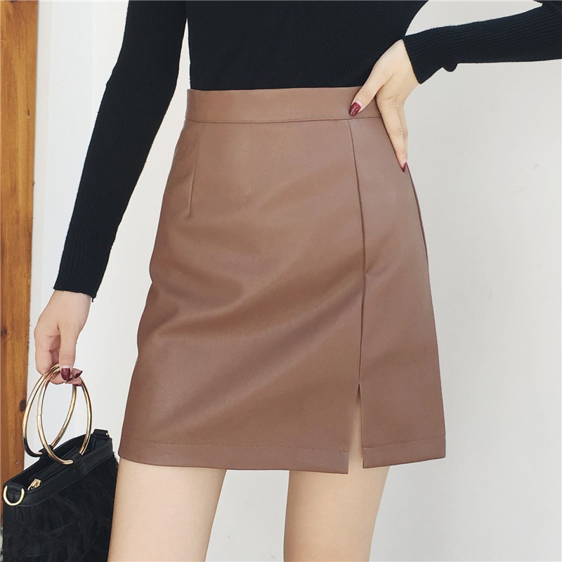 Jual Rok Pendek Rok Mini Wanita Dengan Model High-Waist dan Kulit PU ...