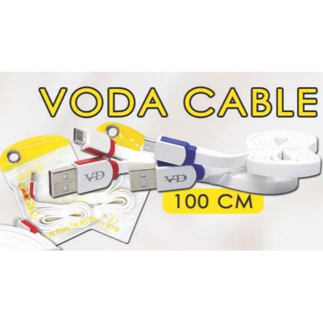 Jual KABEL DATA VODA 1METER/2METER/3METER 2Amper MICRO USB | Shopee ...