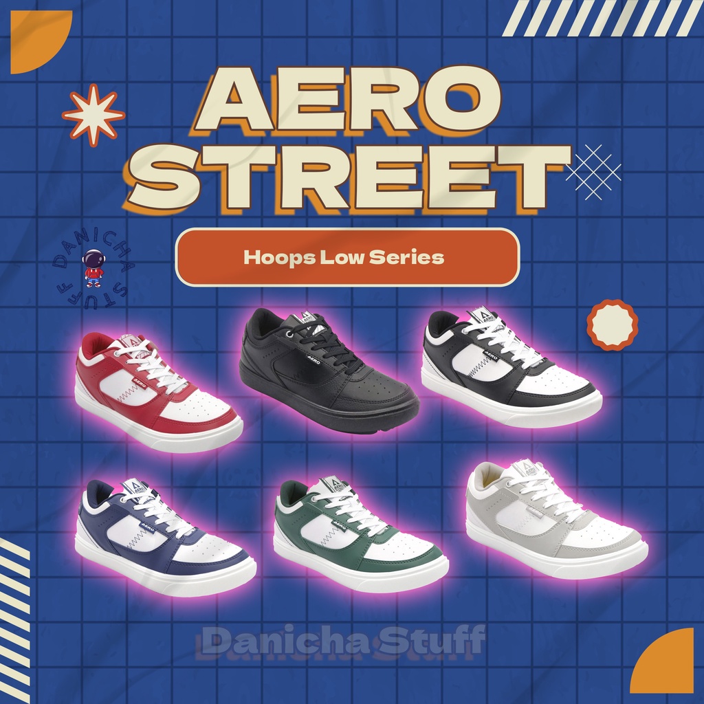 Jual Aerostreet 2D Hoops Low Full Hitam/ Hoops Low Merah Hitam / Hoops ...
