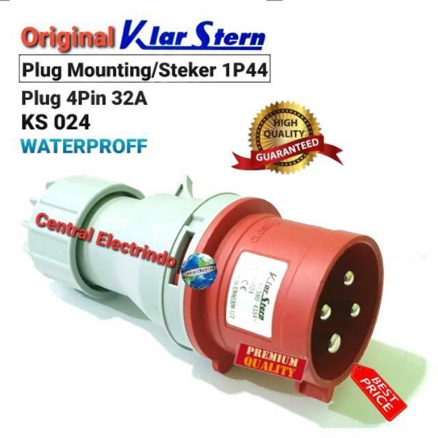 Jual Plug Mounting/Male Steker 4Pin 32A (KS 024) KlarStern High Quality. | Shopee Indonesia