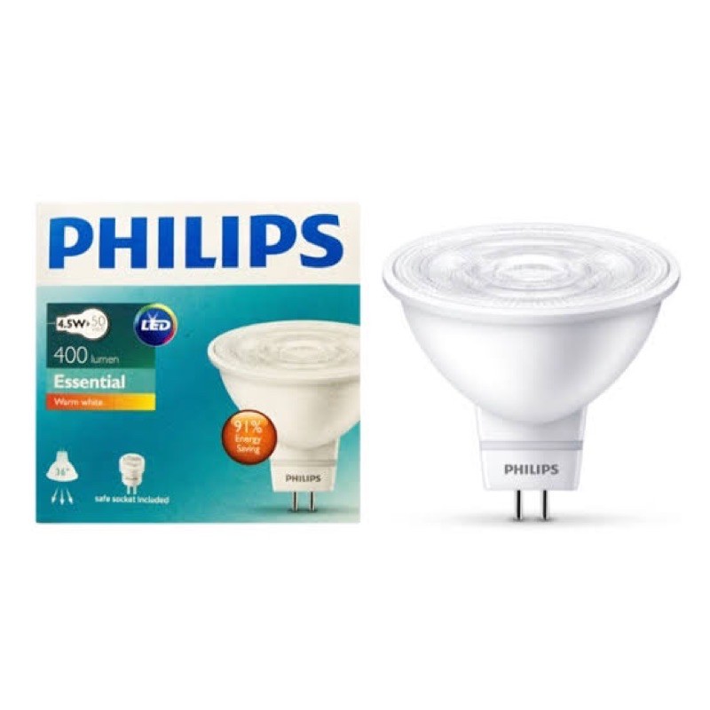 Jual LAMPU HALOGEN LED SPOT PHILIPS 4.5 WATT 4.5WATT 4.5 W 220V TUSUK MR 16 MR16 Warm white ...