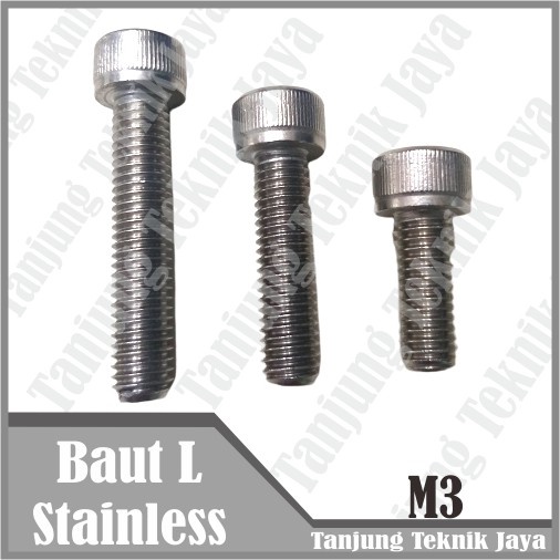 Jual 10 PCS Baut L Stainless M3/ Stainles 3mm drat halus kunci L2,5 MURAH BERKUALITAS | Shopee ...