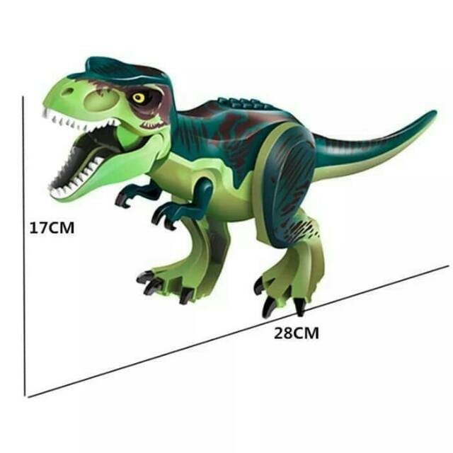 Jual MAINAN BRICKS FIGURE DINOSAURUS TREX HIJAU BOOTLEG JURASSIC WORLD ...