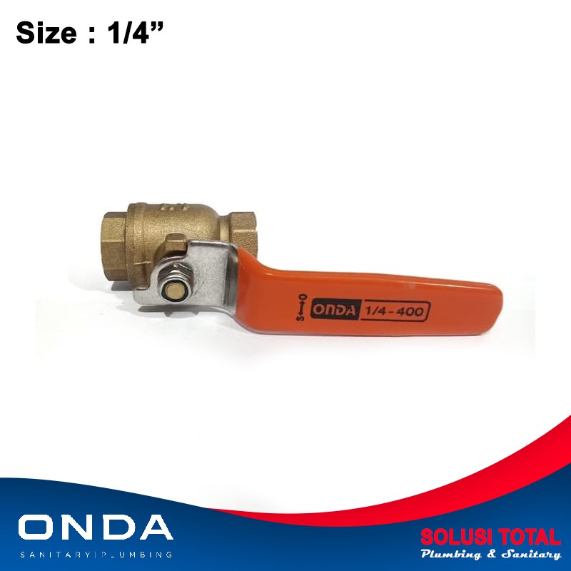 Jual Ball Valve Kuningan / Brass 1/4" Onda 1/4 inch stop kran keran engkol | Shopee Indonesia
