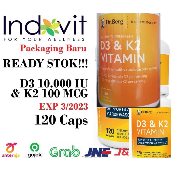 Jual PROMO Dr Berg D3 & K2 Vitamin 120 Capsules ORI USA / VITAMIN D ...