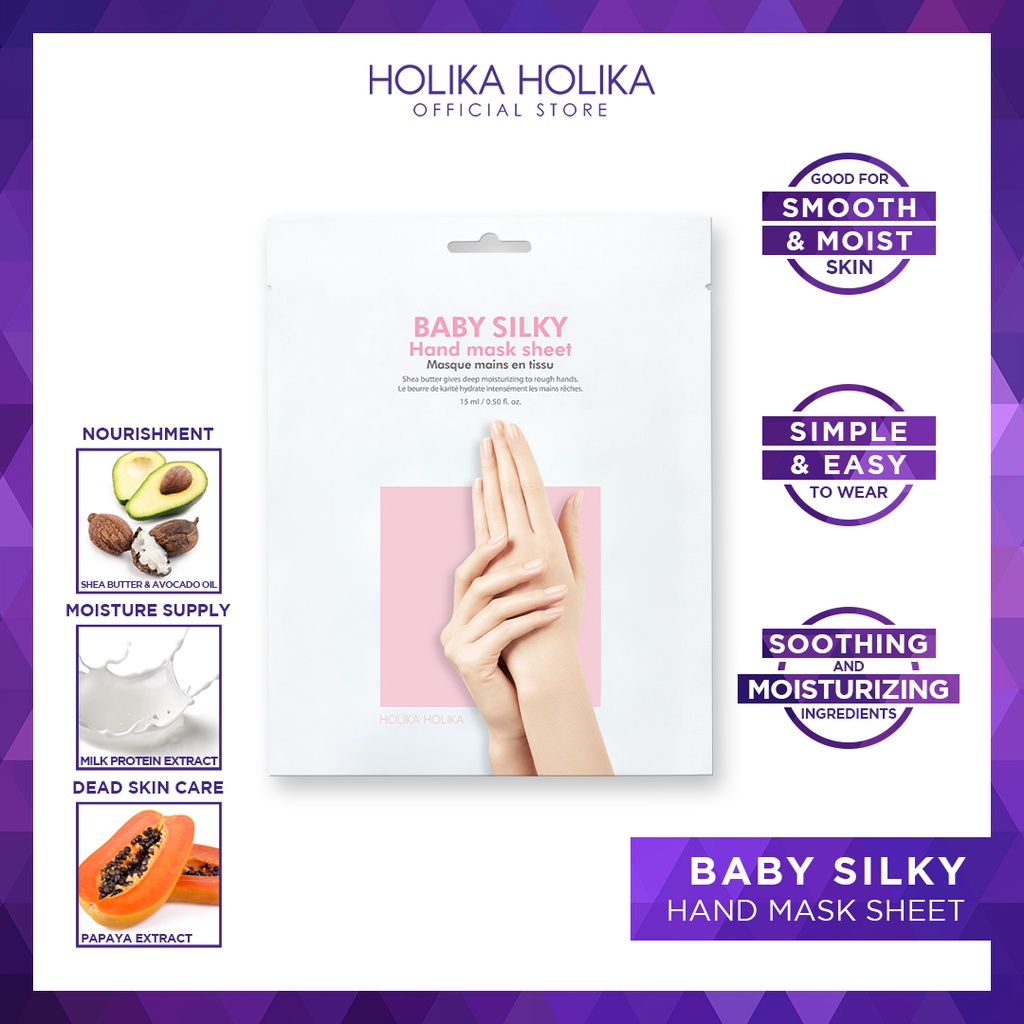 Jual Holika Holika Baby Silky Hand Mask Sheet | Masker Tangan | Shopee ...