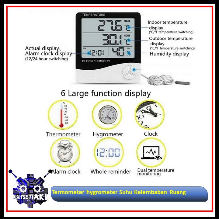 Jual HTC-2 THERMOMETER HYGROMETER DIGITAL HIGROMETER TERMOMETER RUANGAN ...