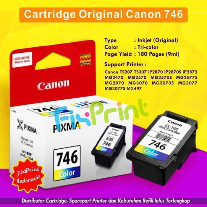 Jual Cartridge Tinta Canon CL746 CL 746 CL-746 Original Printer TR4570s ...