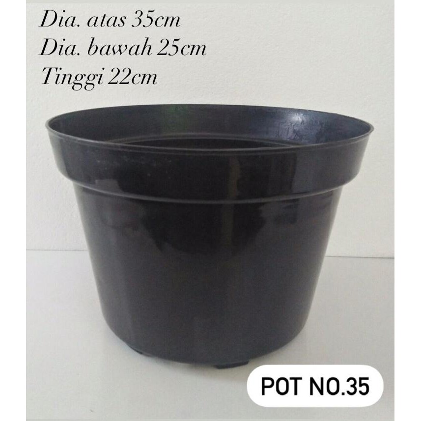 Jual Pot Tanaman Hitam - No.35 | Shopee Indonesia
