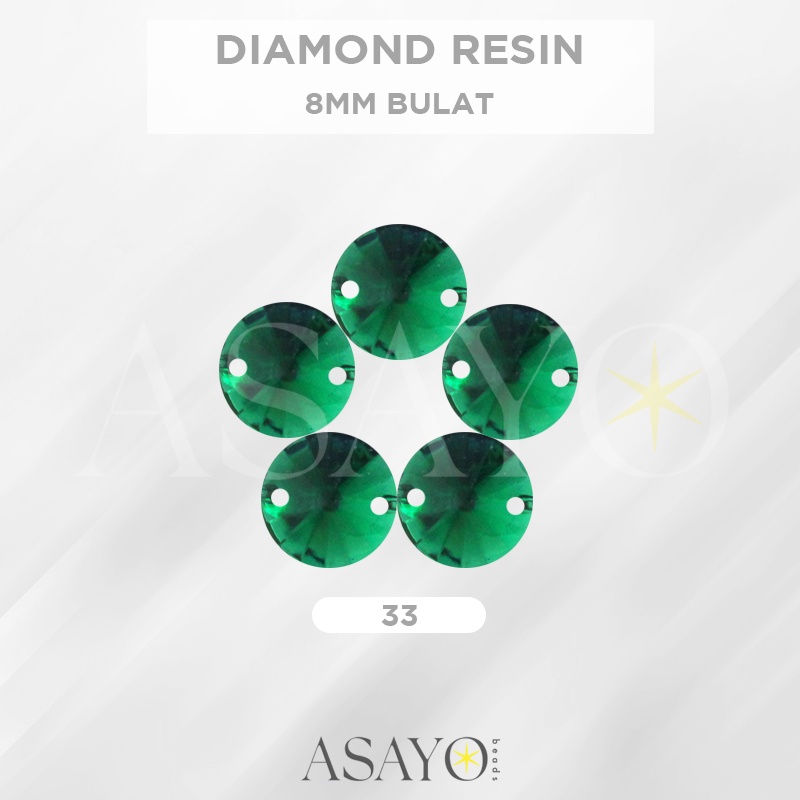 Jual Diamond Resin 8mm Bulat Diamond Jahit Banyak Warna Round, 1bungkus ...