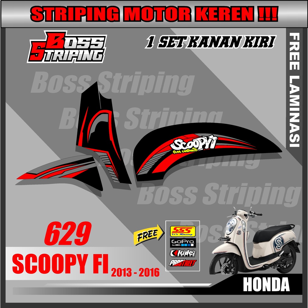Jual Striping scoopy fi 2013 2014 2015 2016 / Stiker Motor scoopy fi ...