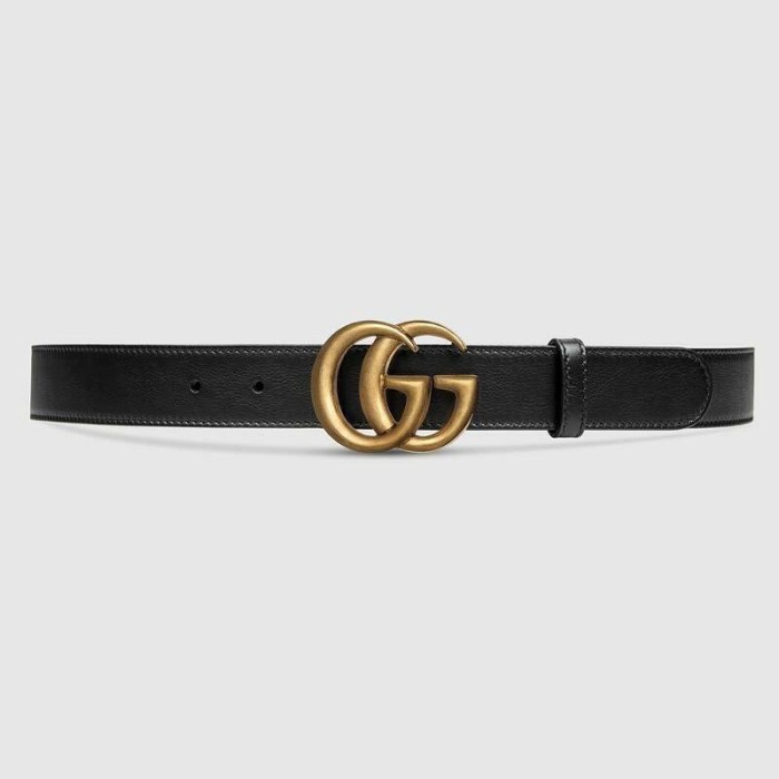 Jual GG Men Double G Belt 3cm Black Grained GHW - 95cm 100% Authentic ...