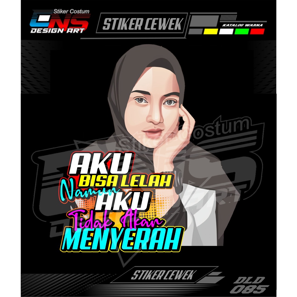 Jual Stiker Cewek Hijab Jumbo 1Meter Sticker decal mobil motor Sticker ...