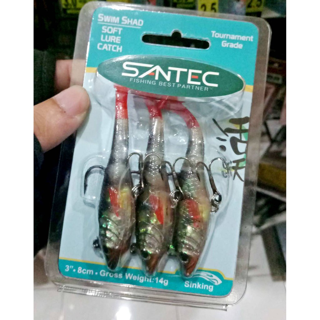 Jual Umpan Pancing Soft Lure Catch Santec Singking Isi 3 14Gr | Shopee ...