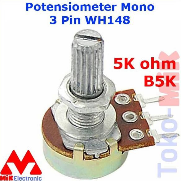 Jual B5K 5K Ohm Potensiometer Mono Linear Potensio Meter Variable ...