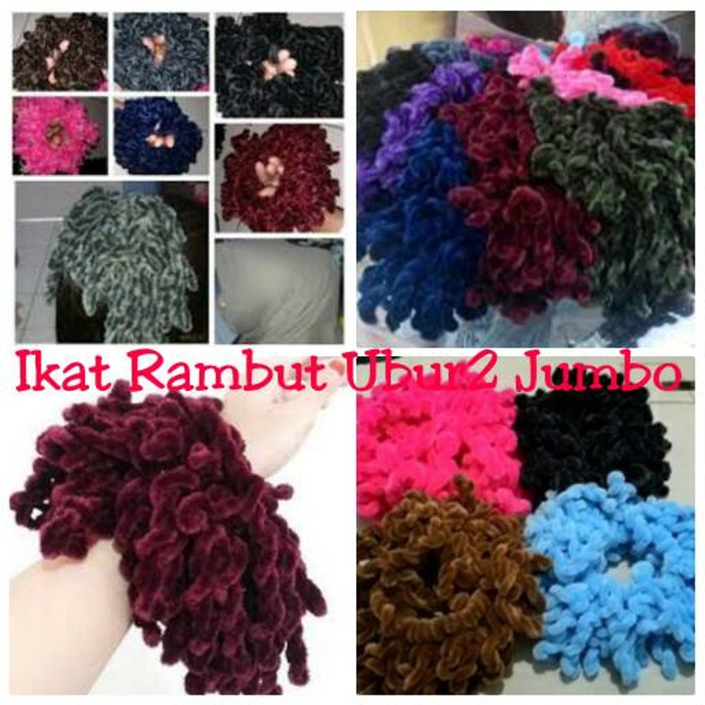 Jual Ikat Rambut Ubur ubur Kunciran Cendol Jumbo Hijab Cepol Aksesoris ...