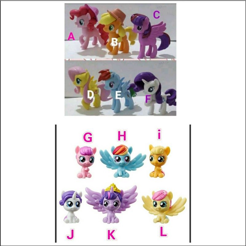 Jual JUAL SATUAN MY LITTLE PONY figure set isi 6 pcs topper kue kuda ...