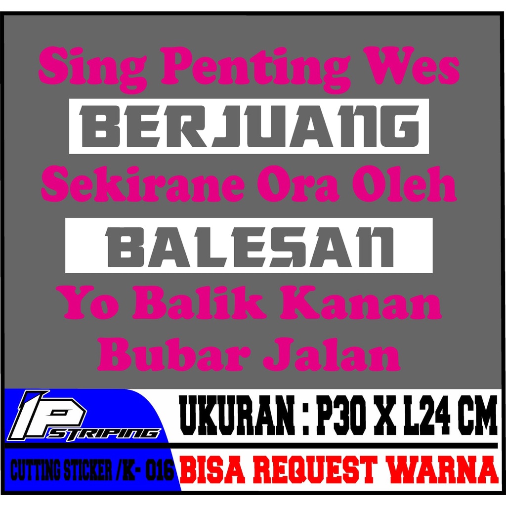 Jual (COD) STICKER CUTTING KATA KATA UNTUK KACA MOBIL / TRUCK SUDAH ...