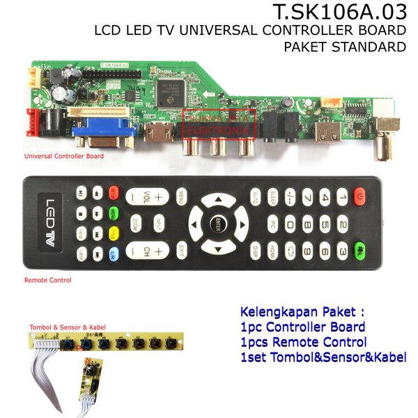 Jual V53 Paket Standardard LCD LED TV Universal Controller Board Mesin ...