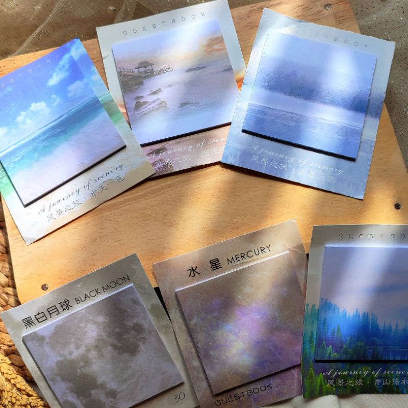 Jual Sticky note pemandangan galaxy kotak aesthetic memopad tempel ...