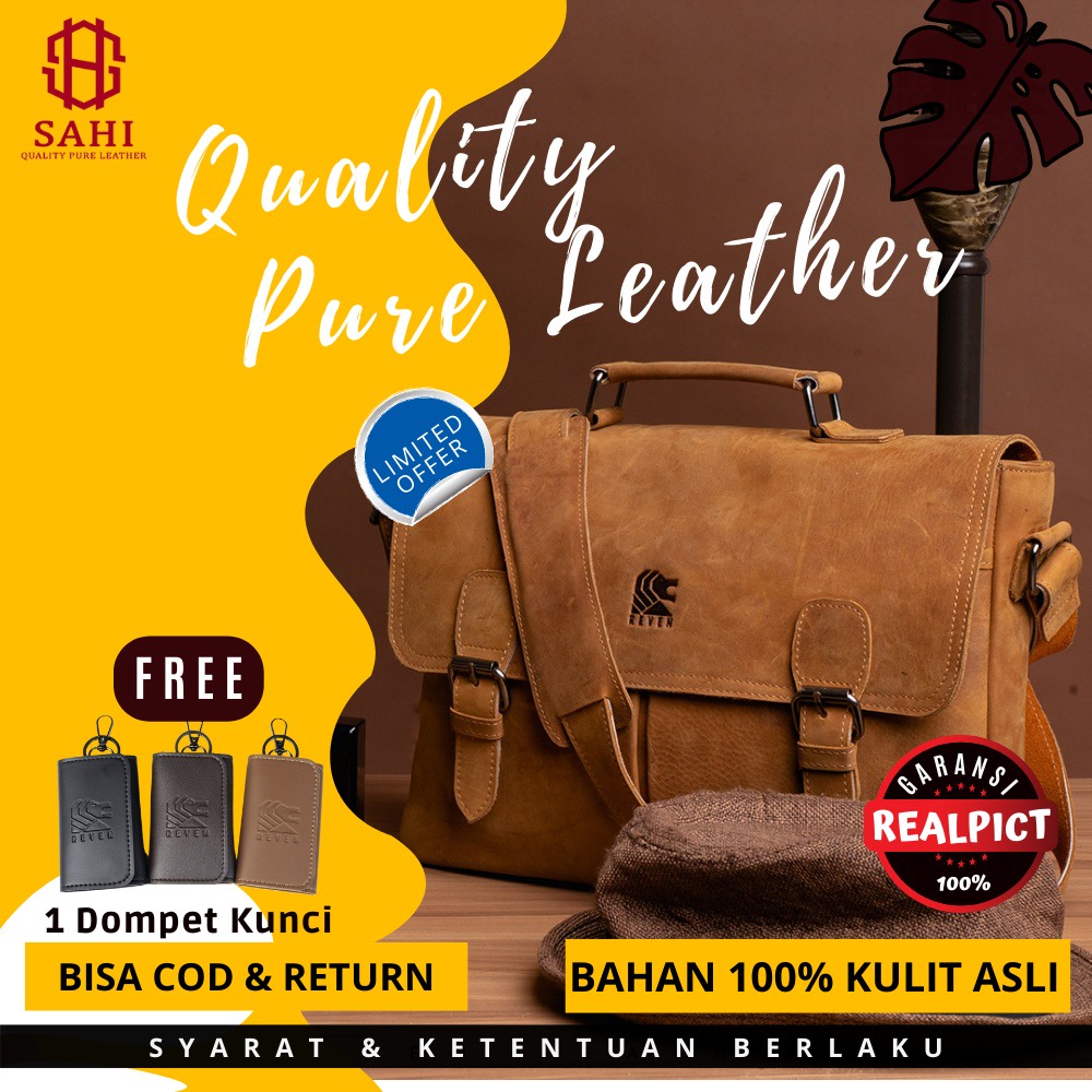 Jual Postman Bag Postman Bag Pria Kulit Sapi Asli Tas Selempang Laptop Tas Laptop Selempang ...