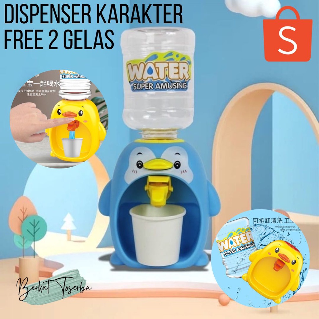 Jual Berkat Dispenser Mini Galon Portable Anak Air Minum Karakter Kodok ...