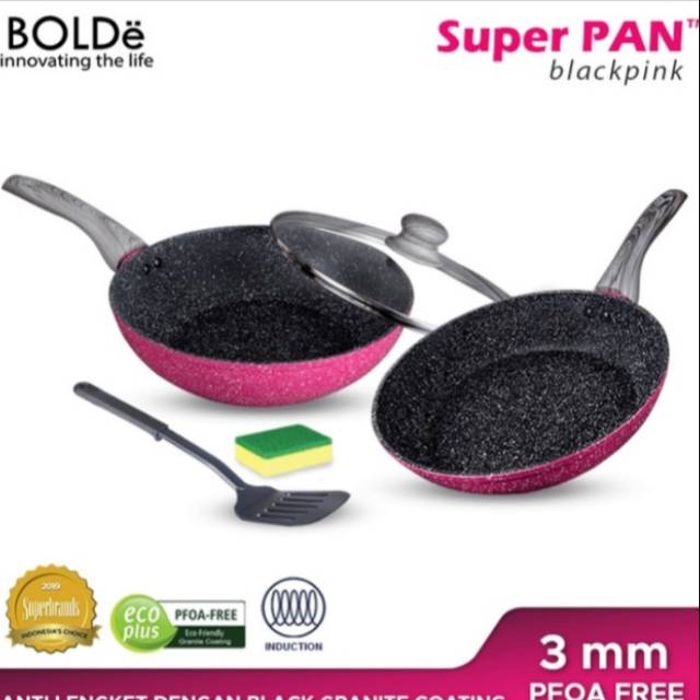 Jual Bolde BLACKPINK SET Super Pan Fry Wok 26CM TUTUP & Fry Pan 22CM ...